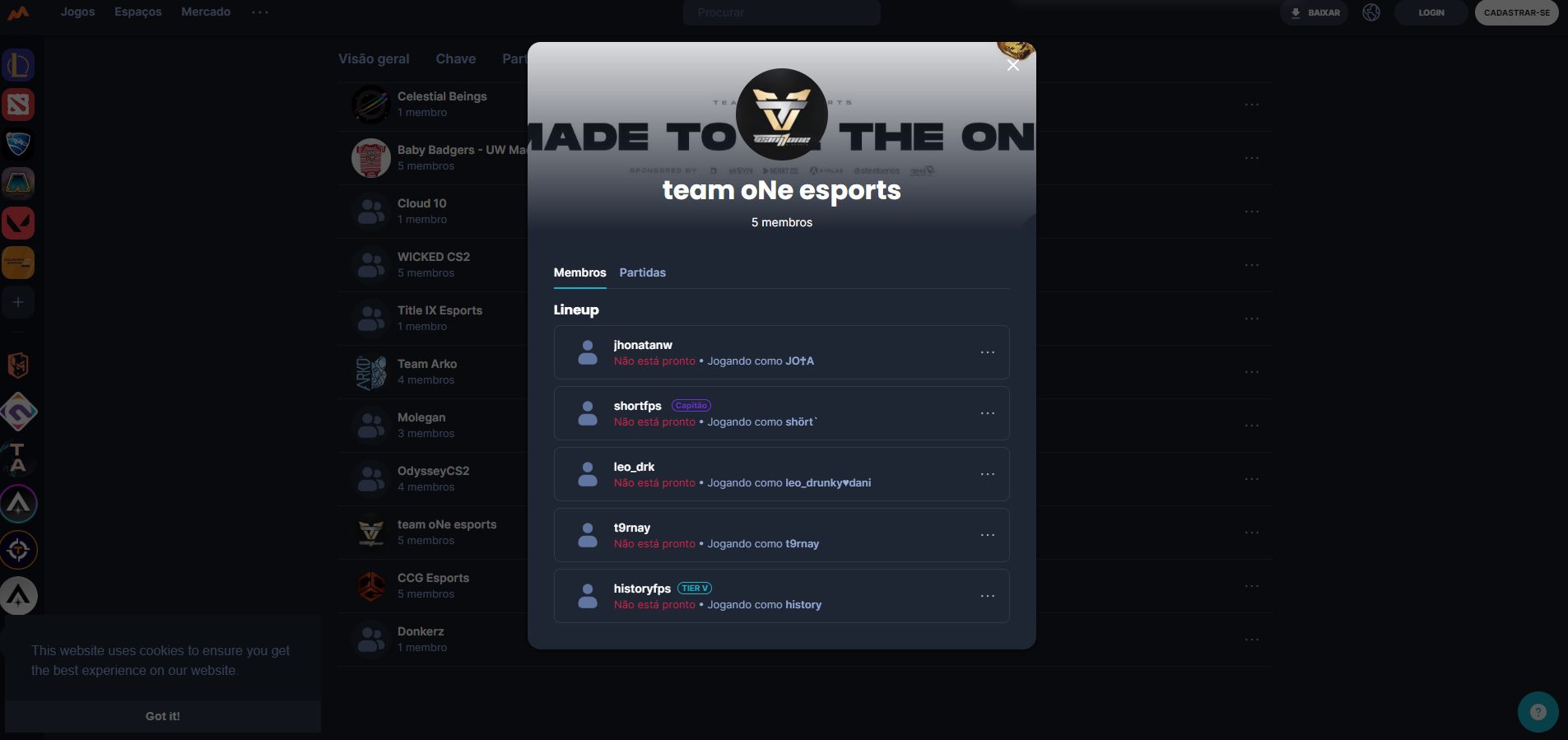 CS2: Team oNe + Los aparece com JOTA, history, short e mais | Game Arena