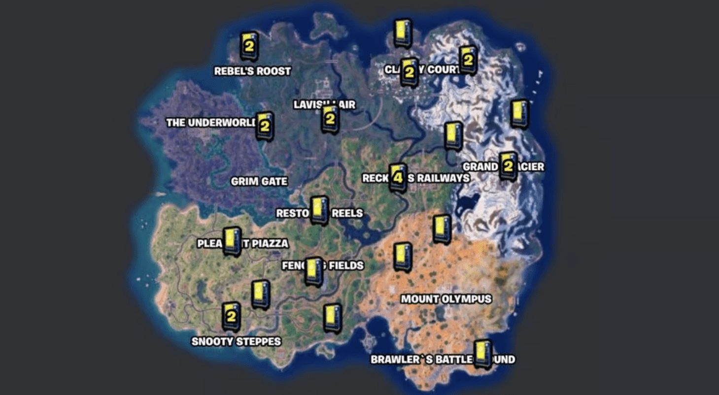 Fortnite: onde encontrar as Máquinas de vendas do Midas e as Estações ...