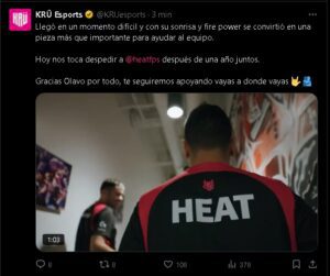 VALORANT: KRÜ anuncia saída de heat, mas apaga postagem | Game Arena