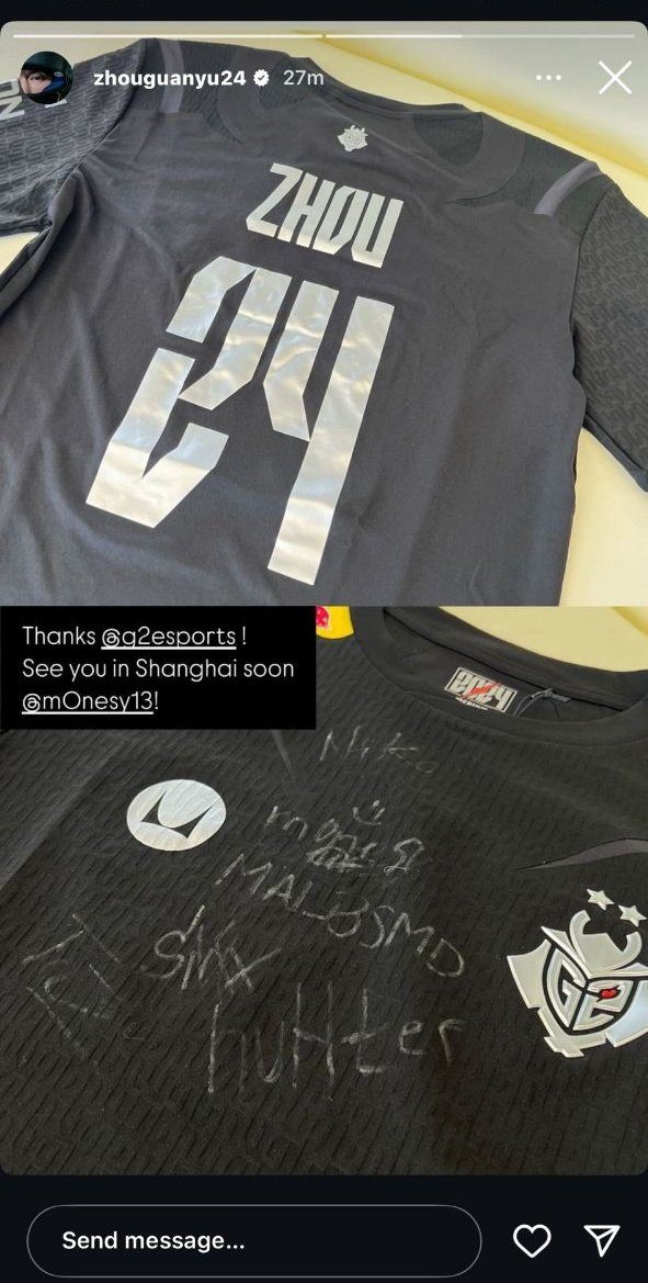 Major Shanghai: G2 presenteia piloto chinês da Fórmula 1 com camisa ...