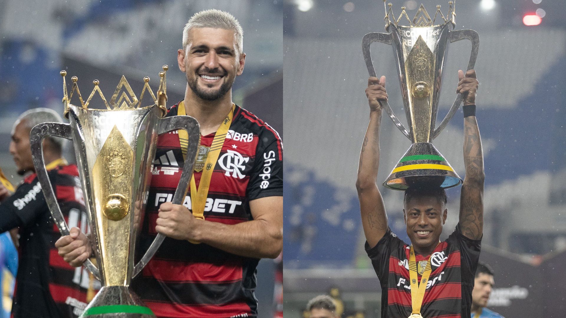 Arrascaeta e Bruno Henrique tornam-se os maiores campeões da história pelo Flamengo após título ...